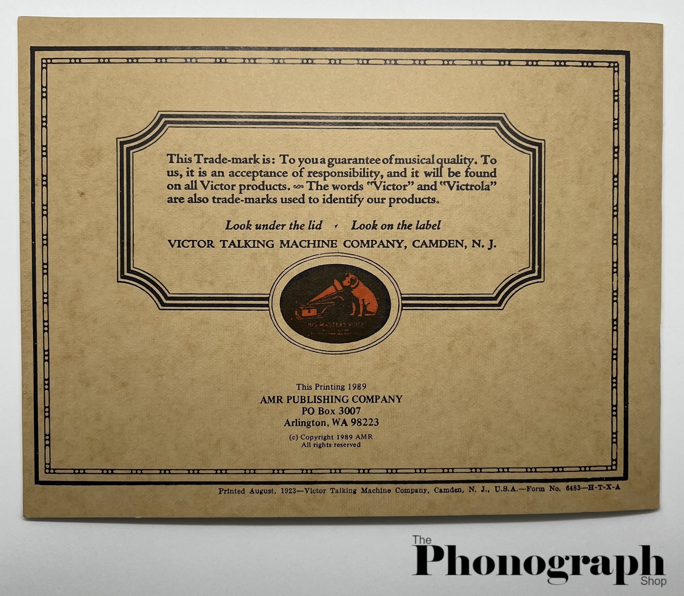 Victor 1923 Victrola Catalog (6483HTXA) - Reprint – The Phonograph Shop