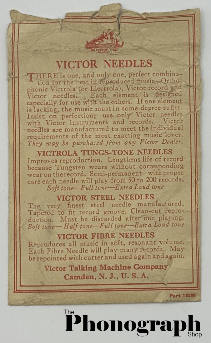 Victor Large Needle Pack [Empty] (18286-O) – The Phonograph Shop